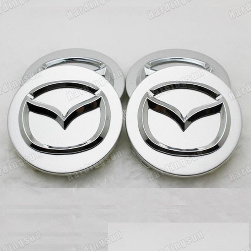 4Pcs 57MM MAZDA Racing Sport Wheel Center Hub Caps Wheel emblem For ...