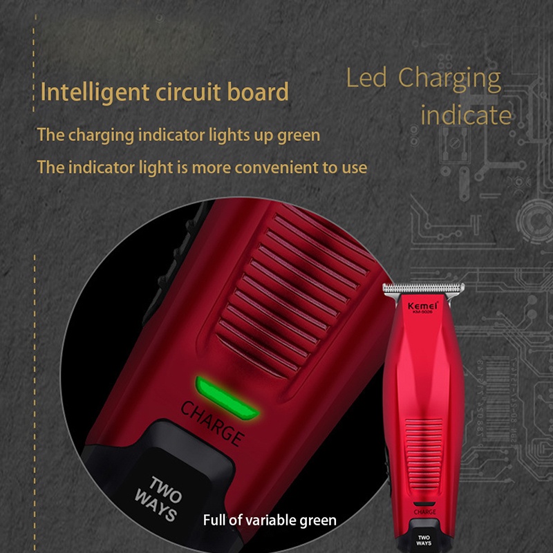 Kemei KM-5026 Professional Hair Trimmer Machine Cordless Hair Cutting ...