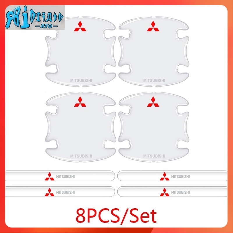 RTO 4/8pcs Mitsubishi Car Door Side Handle Protective Strip Stickers ...