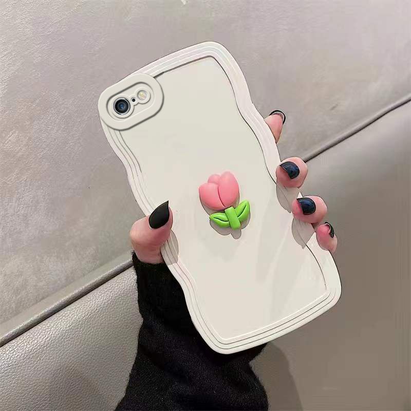 Casing iPhone 6 6s 7 8 6 Plus 6S Plus 7 Plus 8 Plus phone Case 3D little flower wavy edge case ...