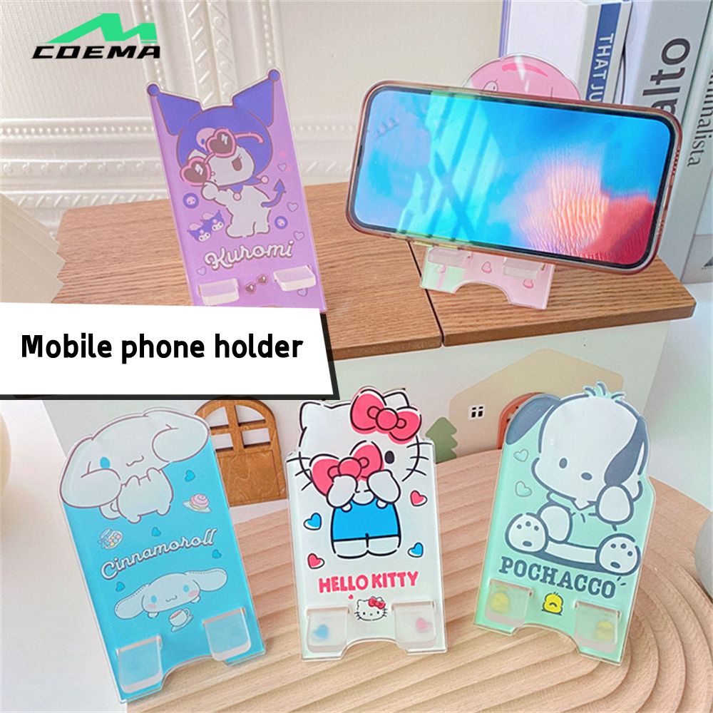 Cartoon Desktop Mobile Phone Stand Sanrio Acrylic Phone Holder Chasing ...