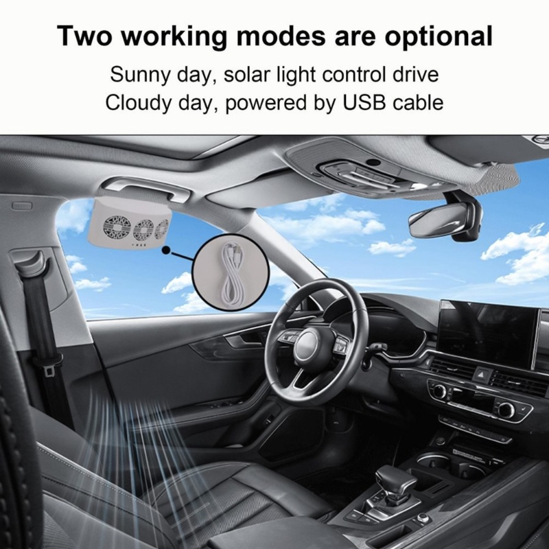 EDB* Car Cooler Air Vent Fan Ventilation Radiator USB Charging Solar ...