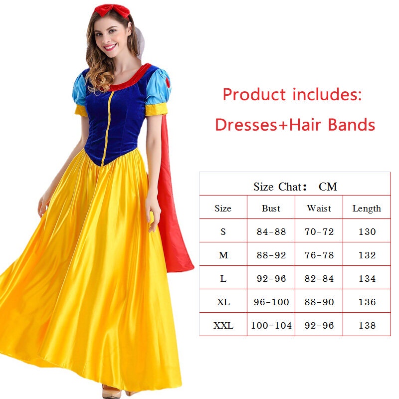 Adult Snowwhite Princess Dress Queen Costume Fairy Tale Character ...