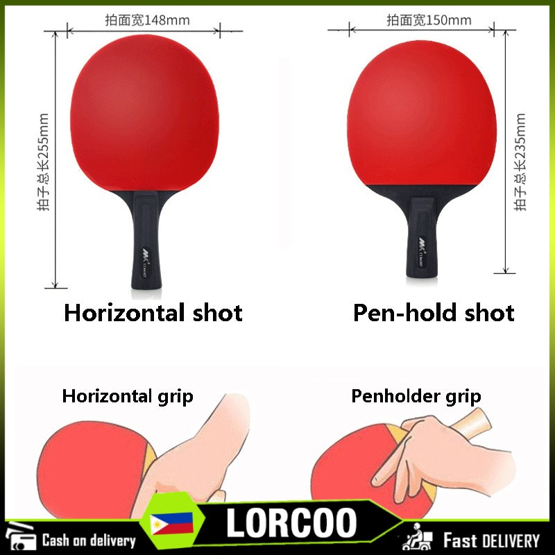 Ping Pong Racket Set With Double Rubber Table Tennis Bat Carbon and 3 ...