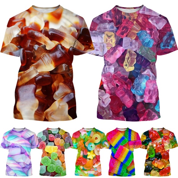 Summer Fashion 3D Printed Candy Casual T-Shirt Couple Short Sleeve ...