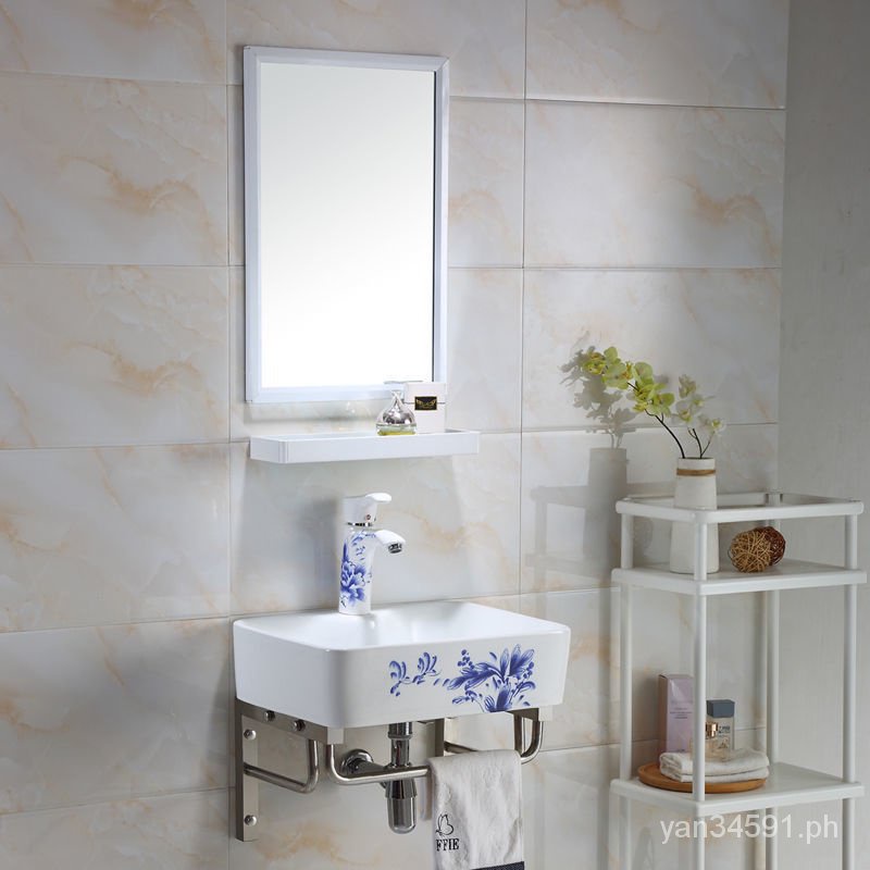 Mini wash basin small-sized toilet hanging basin triangle balcony wash ...