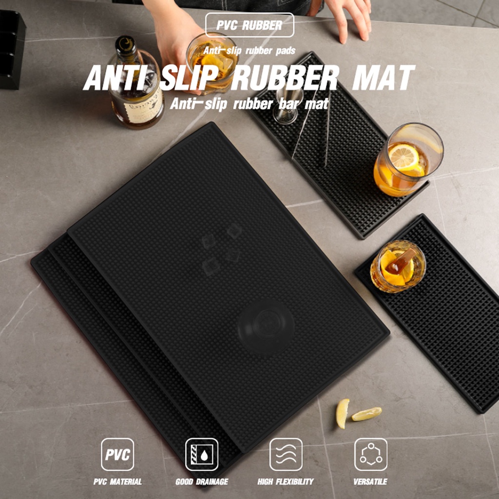 Bar Mat Rubber Bar Mat Spill Mat Glass Drip Tray Beer Drink Cocktail ...