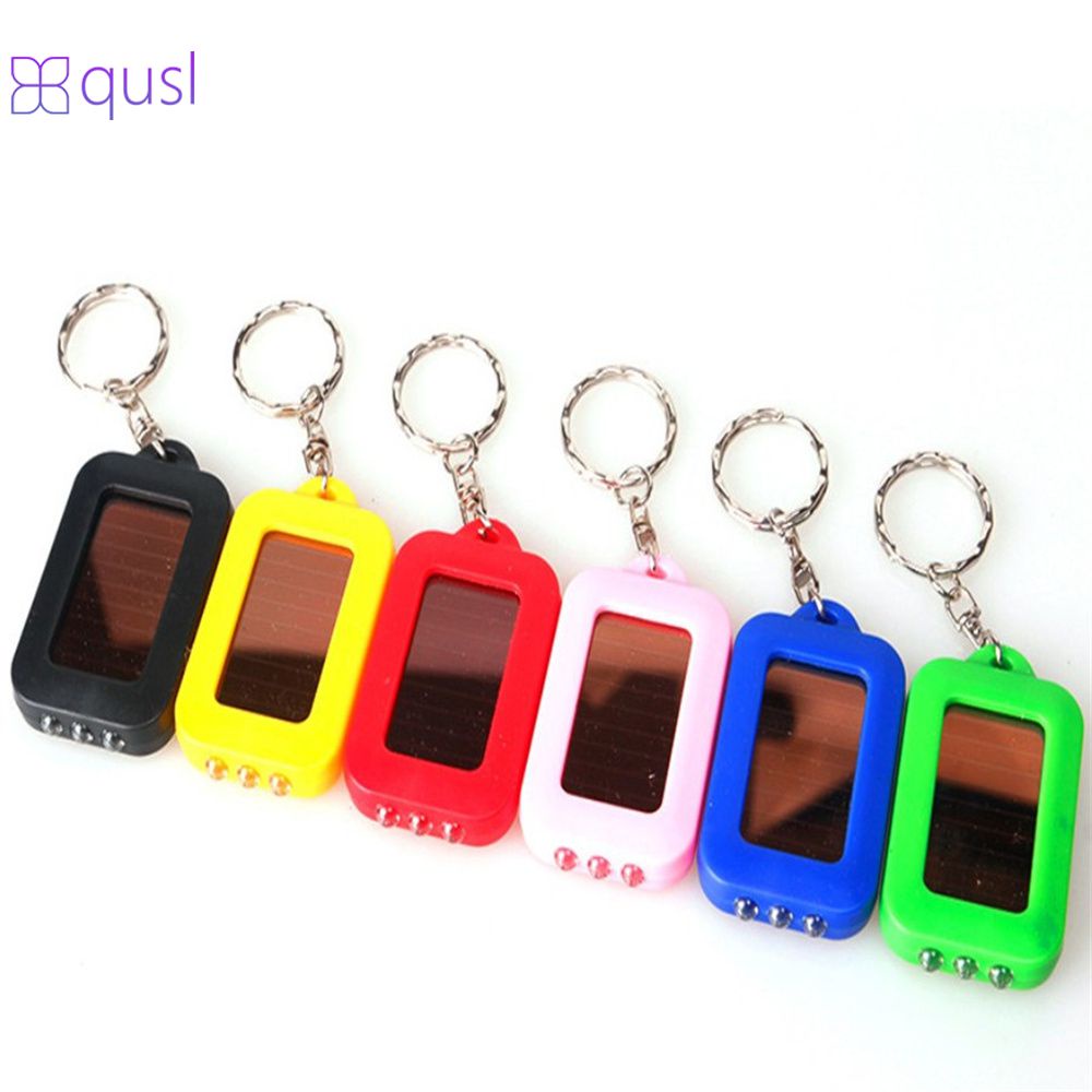 Portable Solar Rechargeable Flashlight Key Chain Led Bright Flashlight ...
