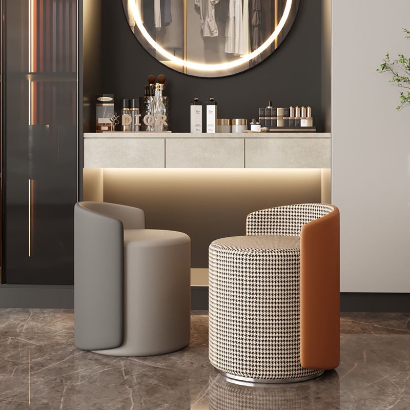 Makeup Stool Influencer Dressing Chair Light Luxury Table Bedroom Round ...