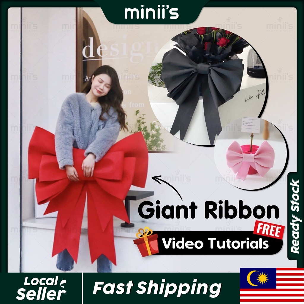 MINIIS Giant Ribbon Bow Car Ribbons DIY Instagram Super Big Ribbons Bow ...