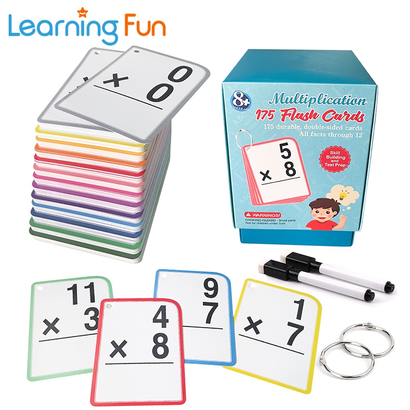175Pcs Math Cards for Kids Children Learn 0-12 Multiplication ...