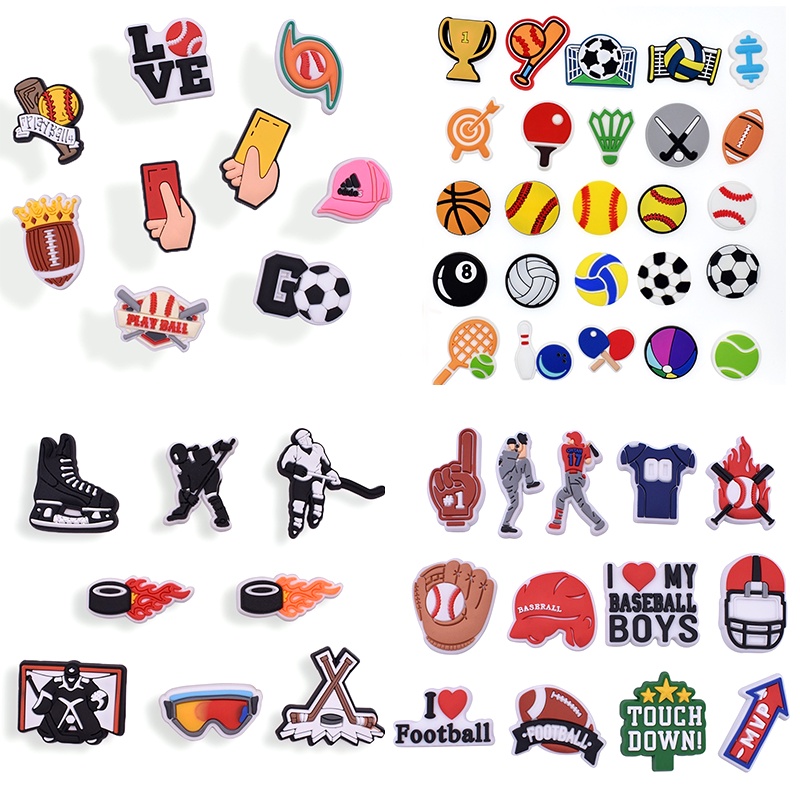Croc Jibz Pins Football DIY Shoes Charm Button Combined | Shopee ...