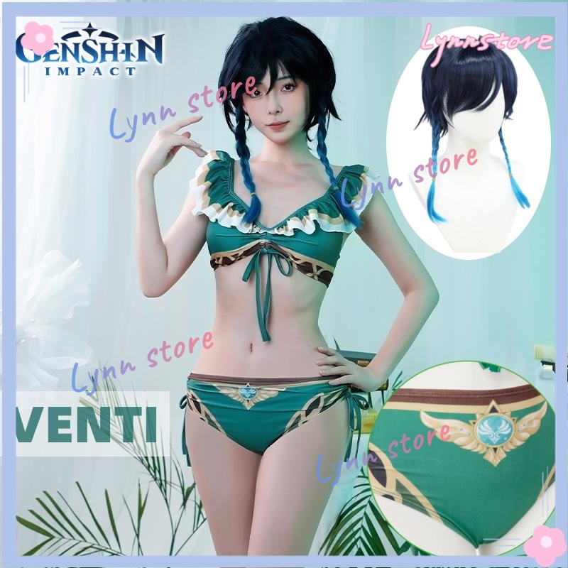Venti Cosplay Sexy Split Swimsuit Game Genshin Impact Cosplay Costume