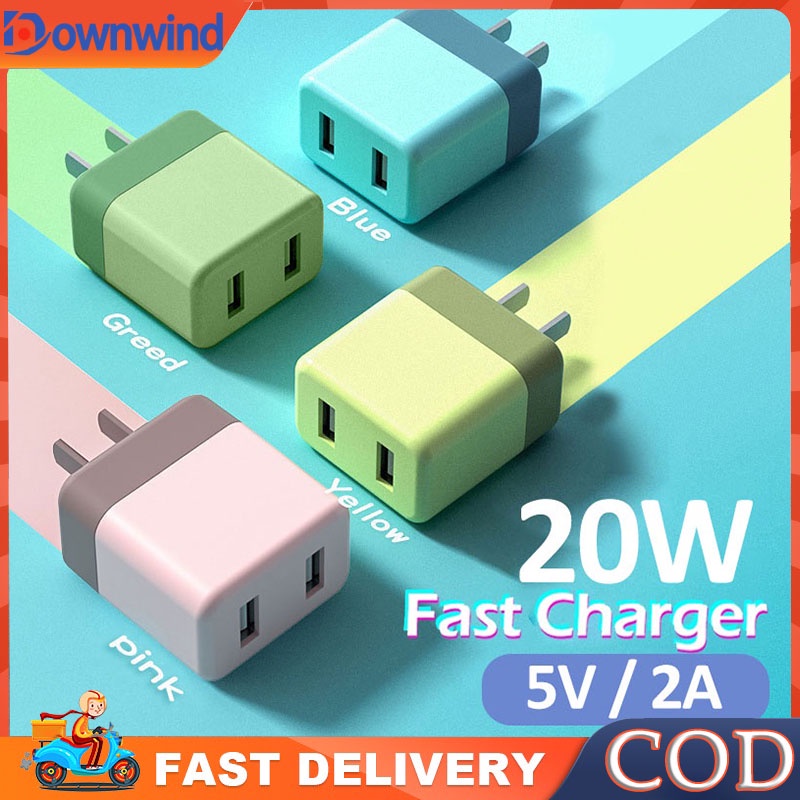 Macaron color mobile phone Fast Charger Android power USB Adapter 5V/2A ...