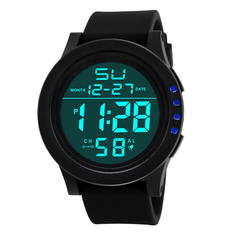 Men's Sport LED Electronic Watch Large Dial Silicone Fashion Watch ...