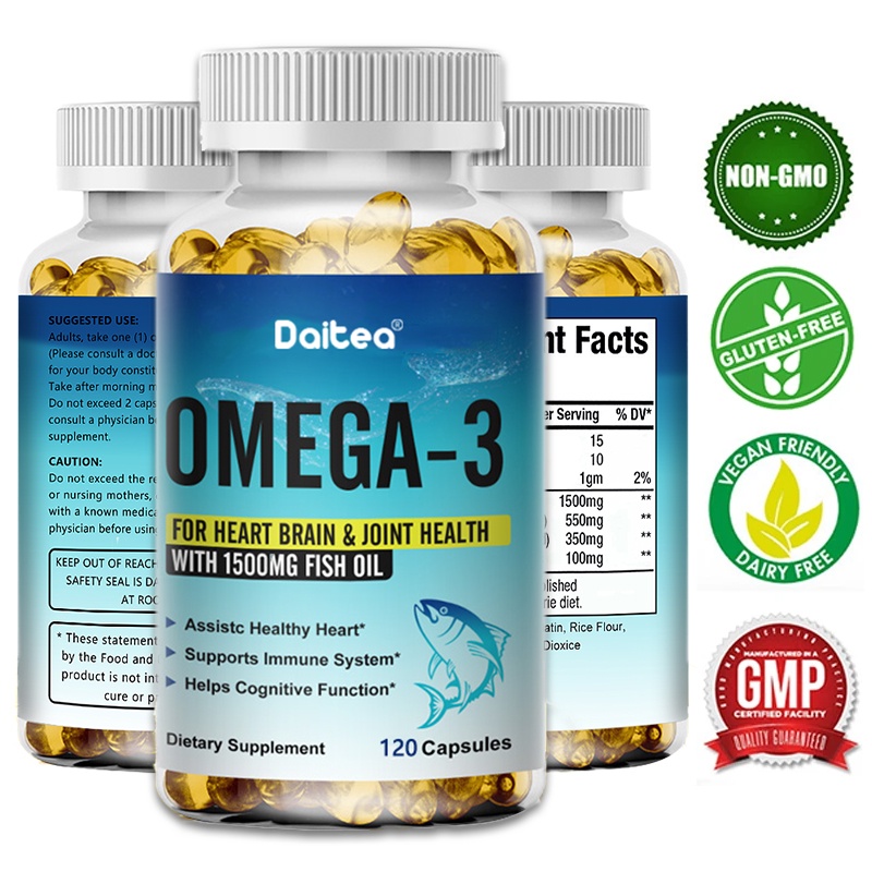 Omega 3 fish oil supplement Collagen Anti-aging Supports Brain & Heart ...