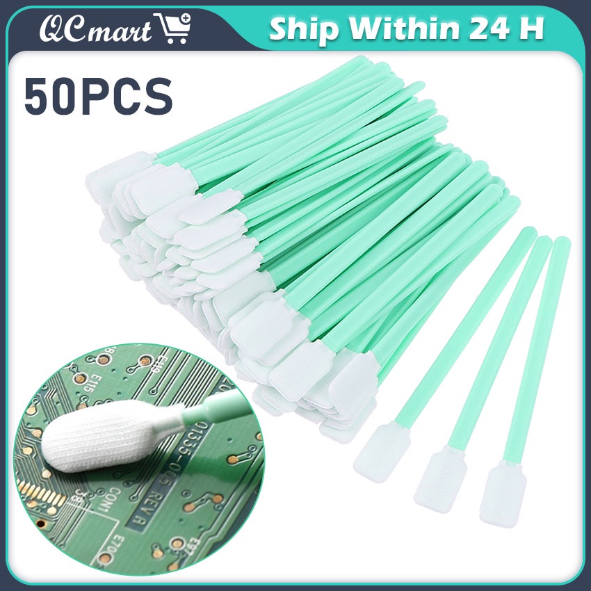 【Ship In 24H】 50 pcs Cleanroom Foam tipped Cleaning Swabs Head clean ...