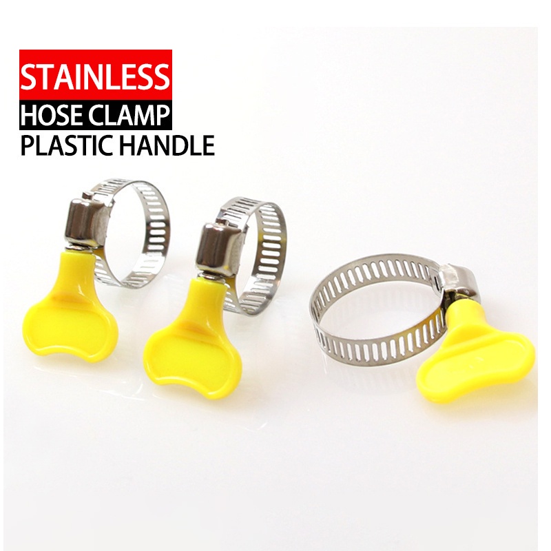 Stainless Hose Clamp with Handle Adjustable Fuel Line Clamp plastic ...