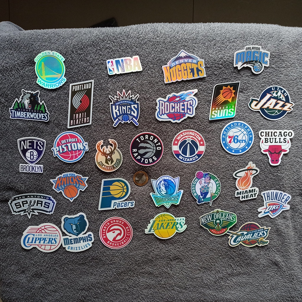 NBA Team Waterproof Holographic Vinyl Laminated Stickers Die-Cut ...
