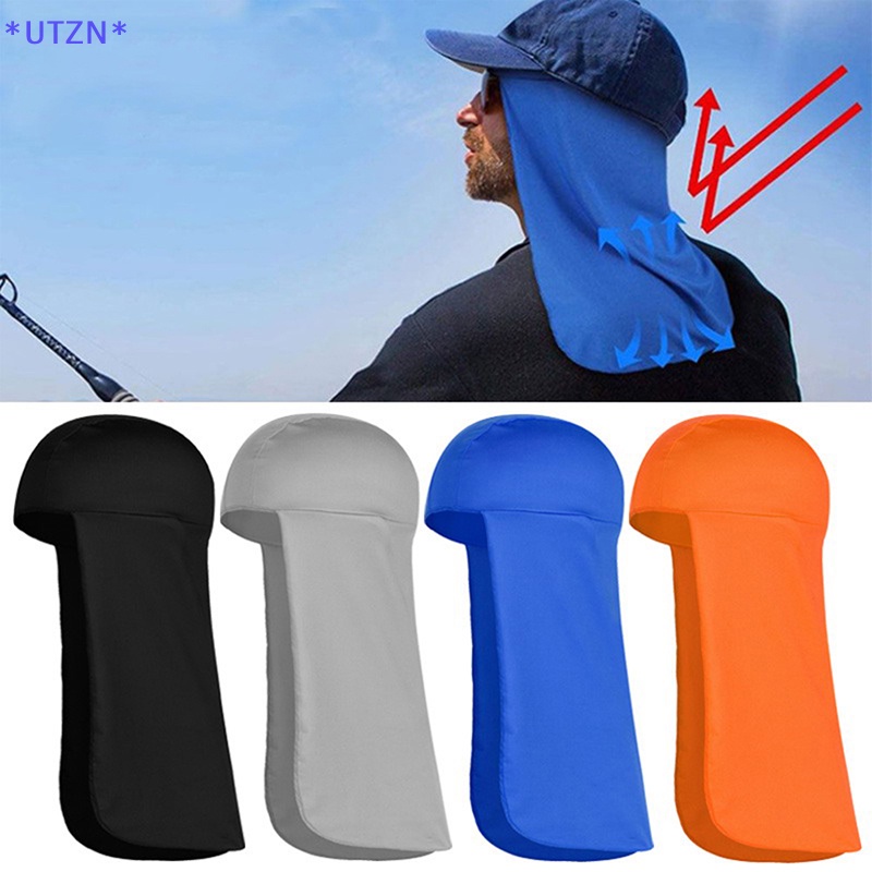 UTZN> Cycling Sun Shade Cap Men Cooling Sports Long Tail Hat Summer UV ...