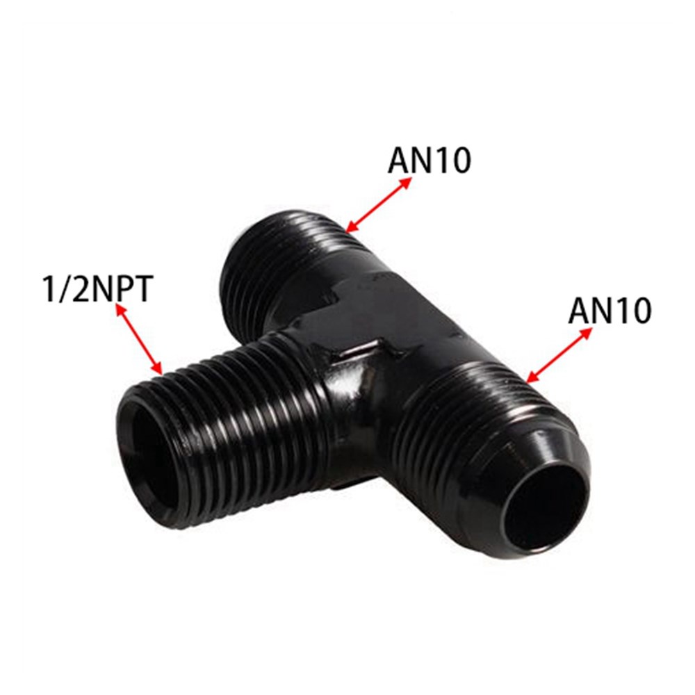Aluminum Junction Coupler Adapter 3 in 1 Pipe T-piece thread AN4 1/8NPT AN6 to 1/4 NPT AN8 to 3/ ...