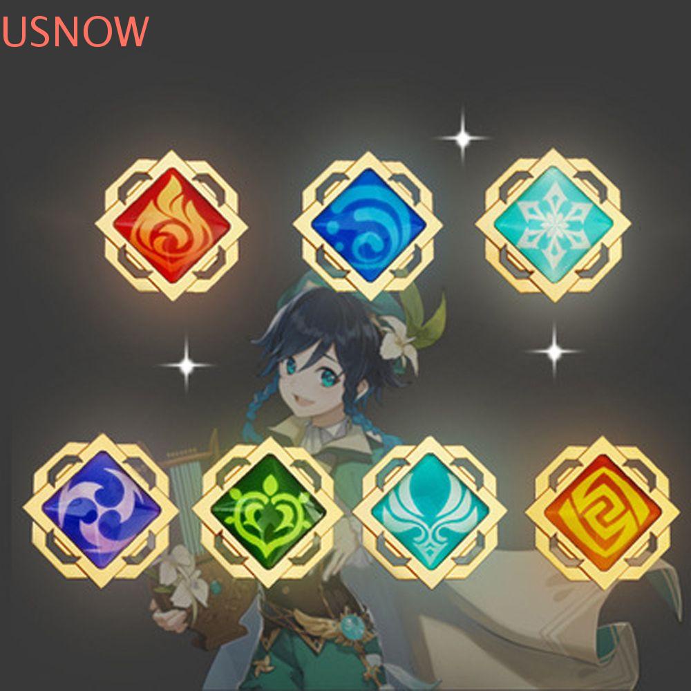 USNOW Anime Luminous Brooches Wendi Xiao Hu.Tao Alloy Genshin Impact ...