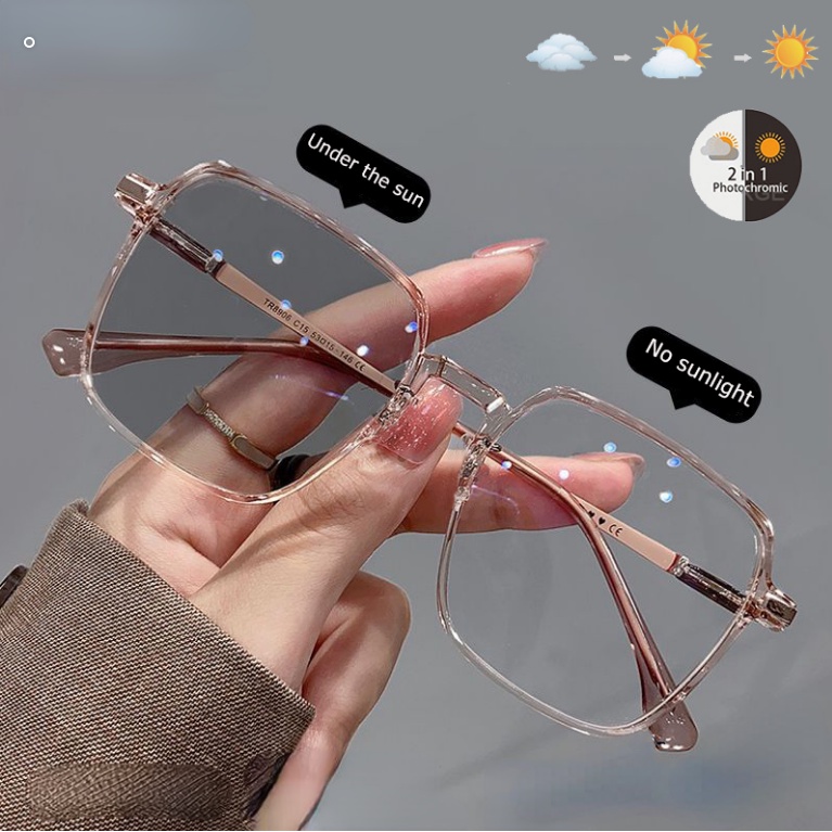 Photochromic Anti Radiation Eye Glasses Women Men Anti Blue Light UV400 ...