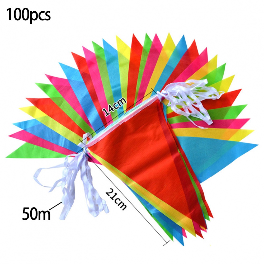 Triangle Flags 100 Flags 50 Meters Banner Pennant Outdoor Decor ...