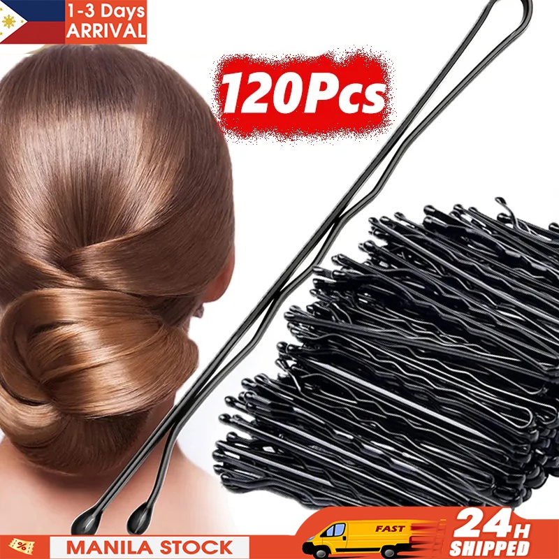 Ladies Basic Black Meta Hair Pins Invisible Hair Styling Wave Bobby ...