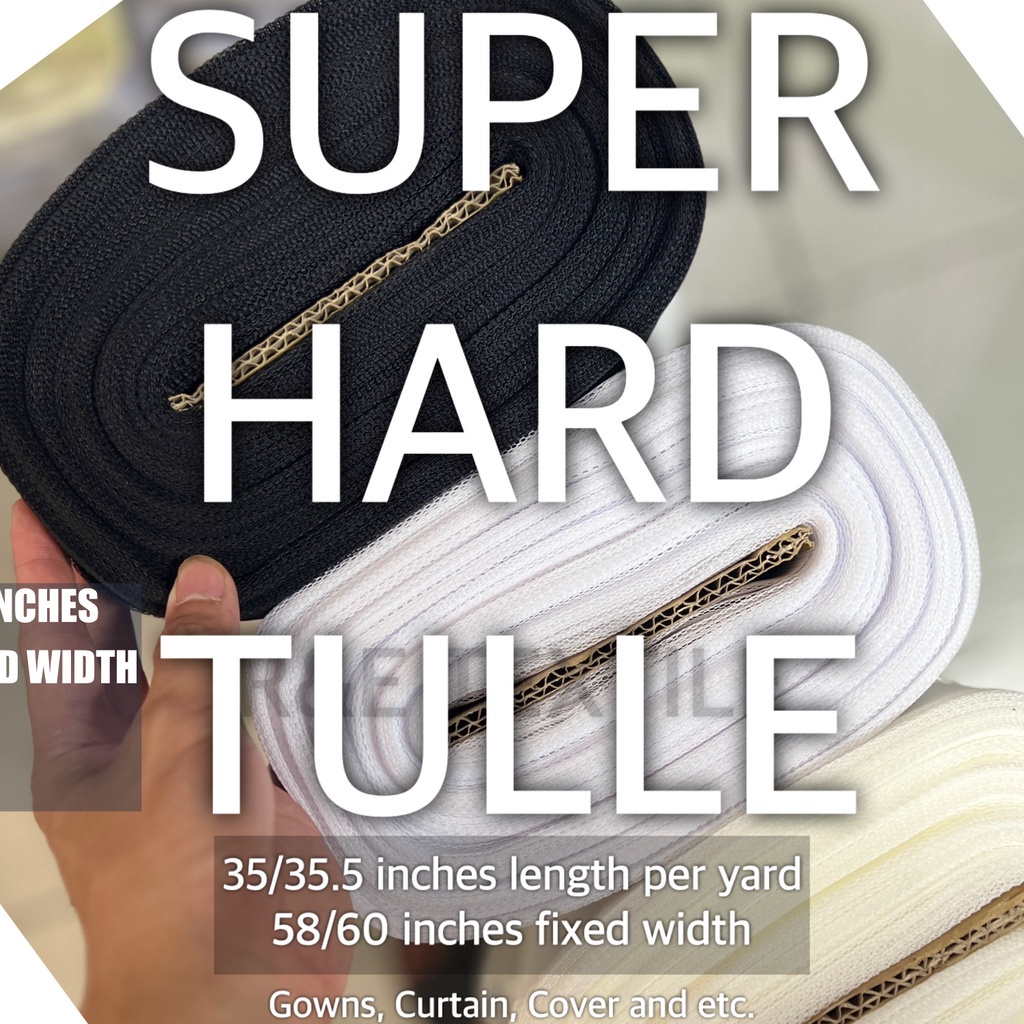 PREMIUM SUPER HARD CLOTH TULLE PER YARD FABRIC 35/35.5 INCHES PER YARD ...