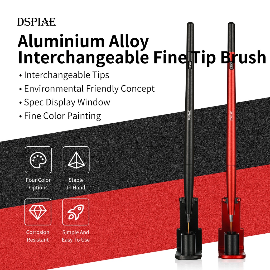 DSPIAE AT-FB Aluminium Alloy Interchangeable Fine Tip Brush Military ...