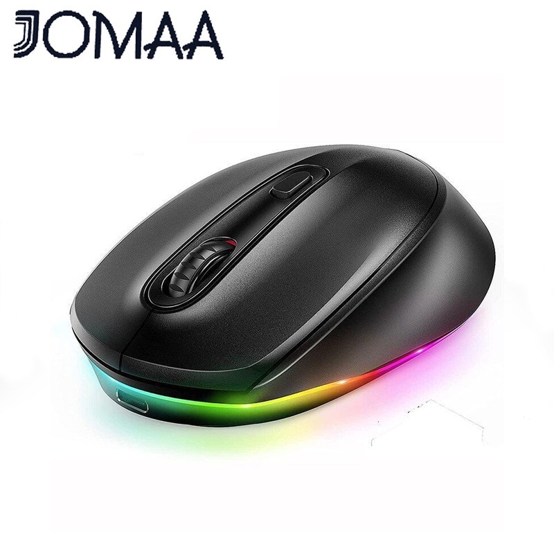 JOMAA LED Bluetooth Mouse Rechargeable Mouse with Silent Click Switch ...