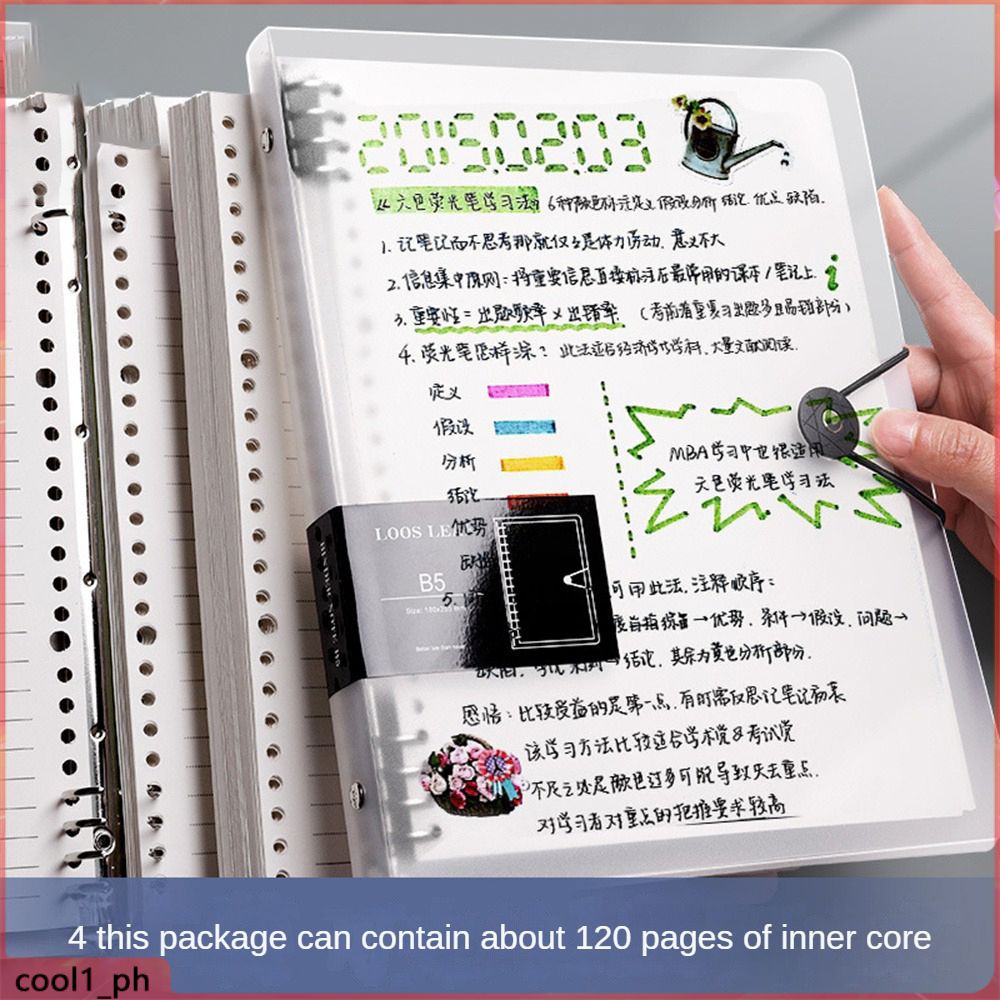 Thicken A5 B5 A4 Loose Leaf Refillable Notebook Shell With Refill