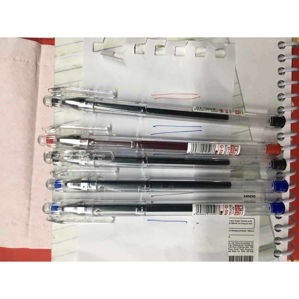 MINISO 0.38MM Gel Pen 5 PCS | Shopee Philippines