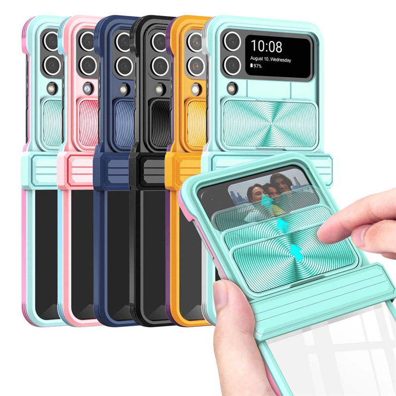 Colorful Hinge Protection Shockproof Slide Camera Phone Casing Samsung ...