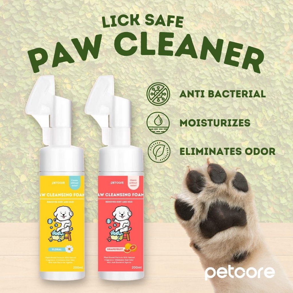 Petcore 200ml Paw Cleanser for Cats and Dogs No Rinse Cleansing Foam ...