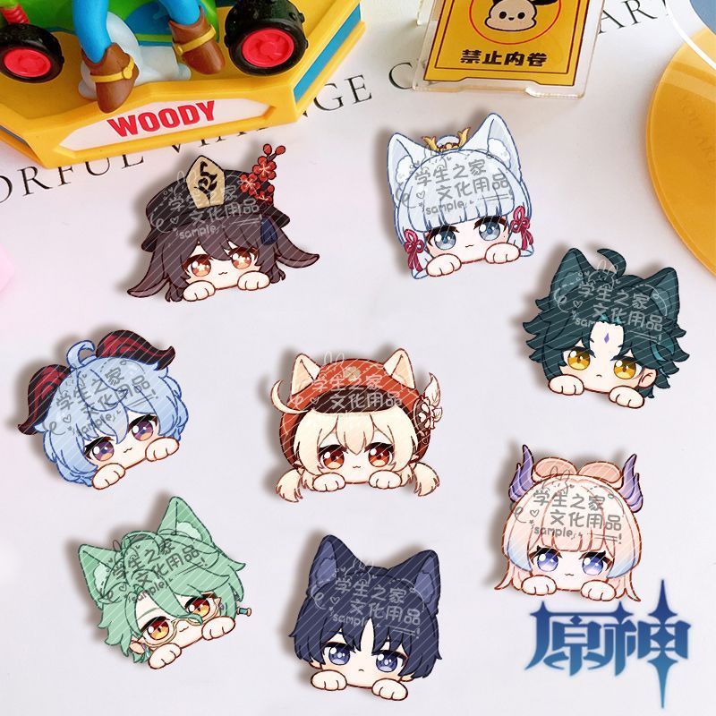 Genshin Impact Q version brooch badge, Balladeer, Hu Tao, Klee, Xiao ...