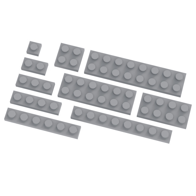 Plate Light Gray Color Classic DIY Building Blocks Thick Figures Bricks ...