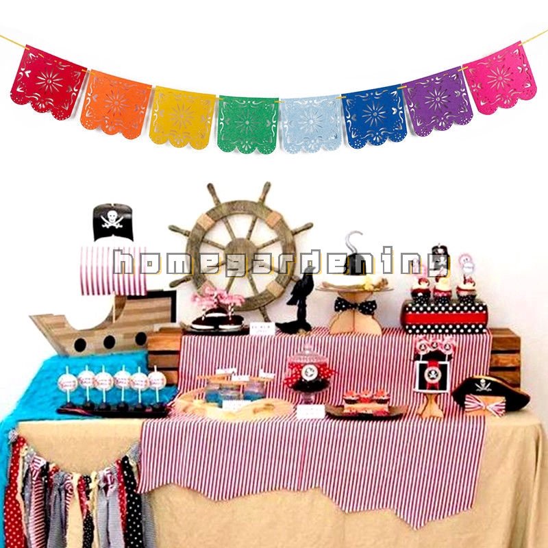 Colorful Pinata Themed Pennant Party Mexican Happy Birthday Felt Square ...