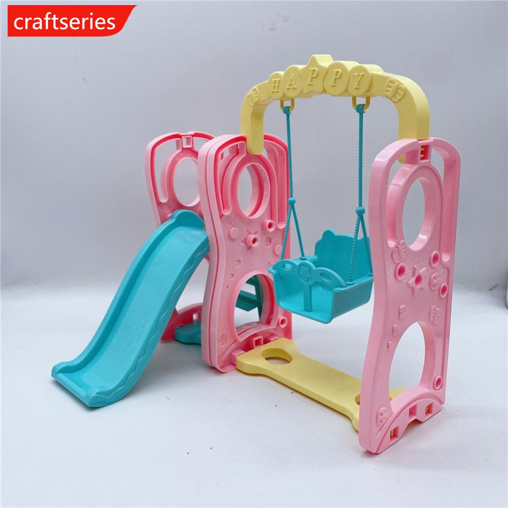 CRAFTSERIES Macaron Color Swing &Slippery Slide Set for Kid Doll Kids ...