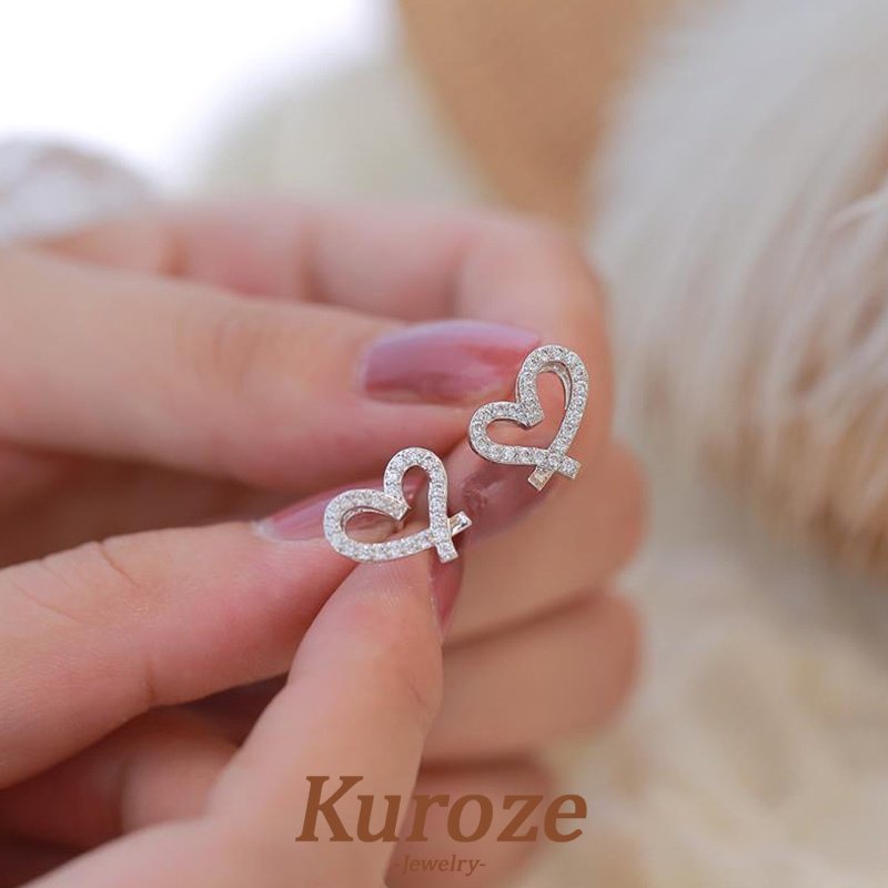 Kuroze 925 Silver New Heart-Shaped Trend Fashion Sweet Girly Heart ...