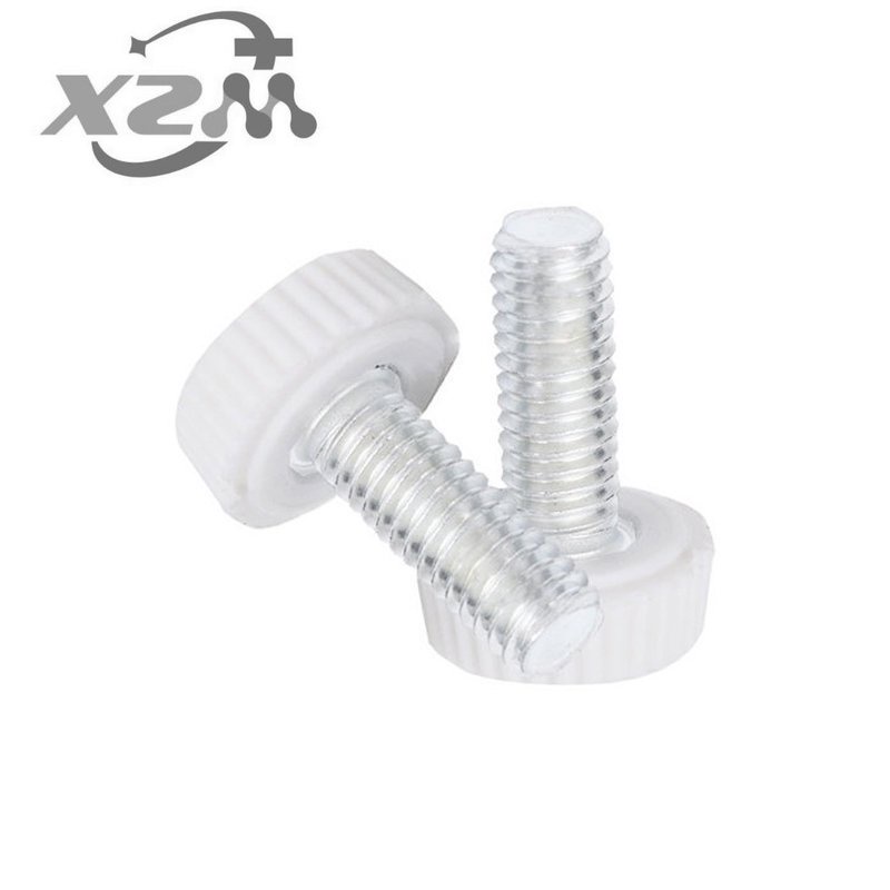 Fast Shipping] White Rubber Head Screws Straight Grain Knurled Hand ...