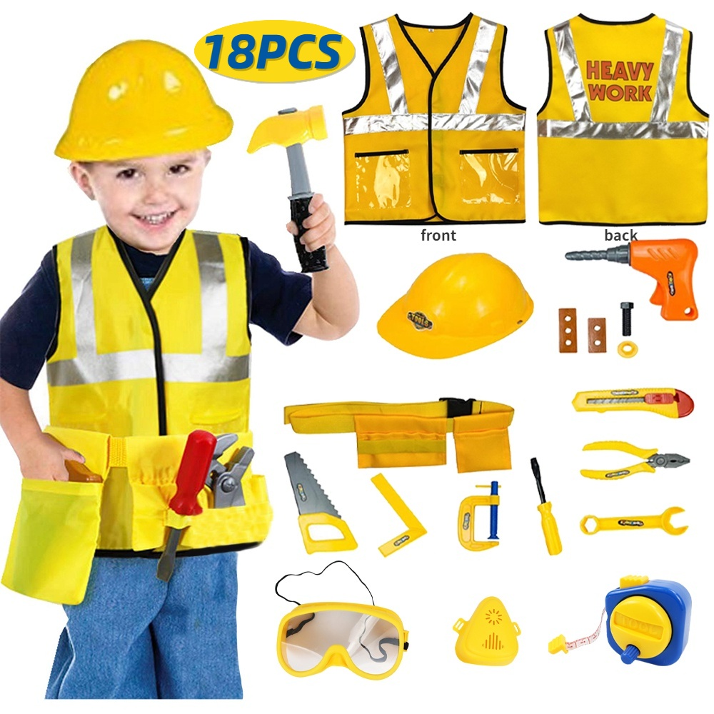 Engineers Costume for Kids 3-8yrs Construction School Career Costume ...