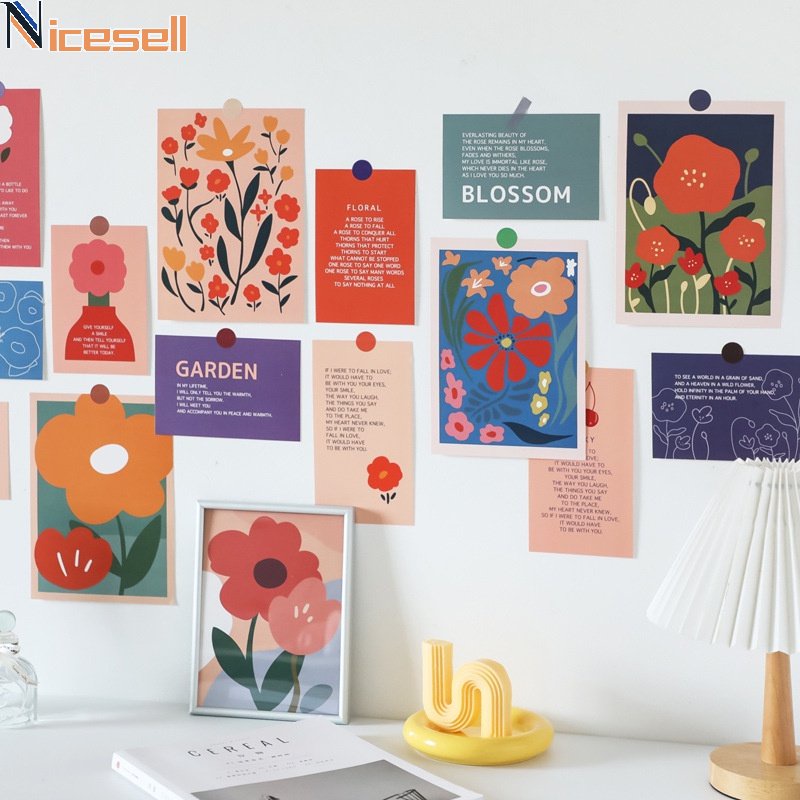 Wall Art Decor Wall Stickers Decorative Cards Poster Cards Flower ...