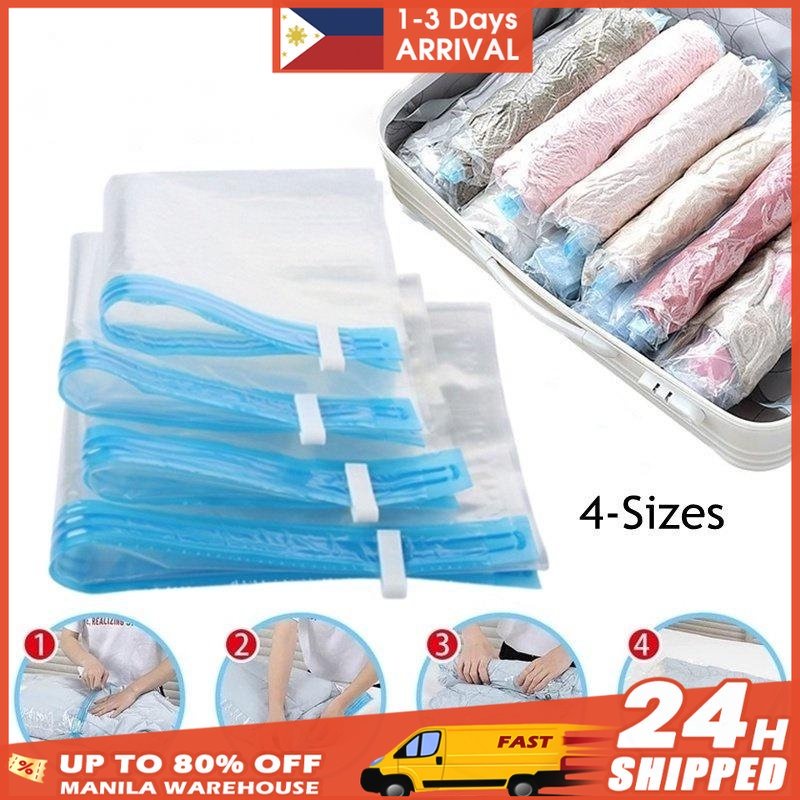 No Need Pump Vacuum Bags Large Plastic Storage Bags for Storing Clothes ...