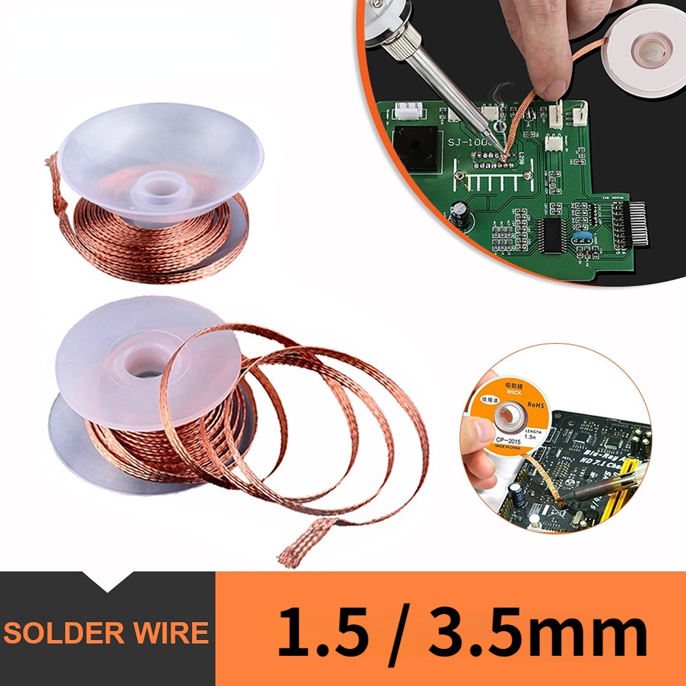 Desoldering Braid Tape Copper Welding Solder Remover 1.5/2/2.5/3/3.5mm Wire Soldering Wick Tin ...
