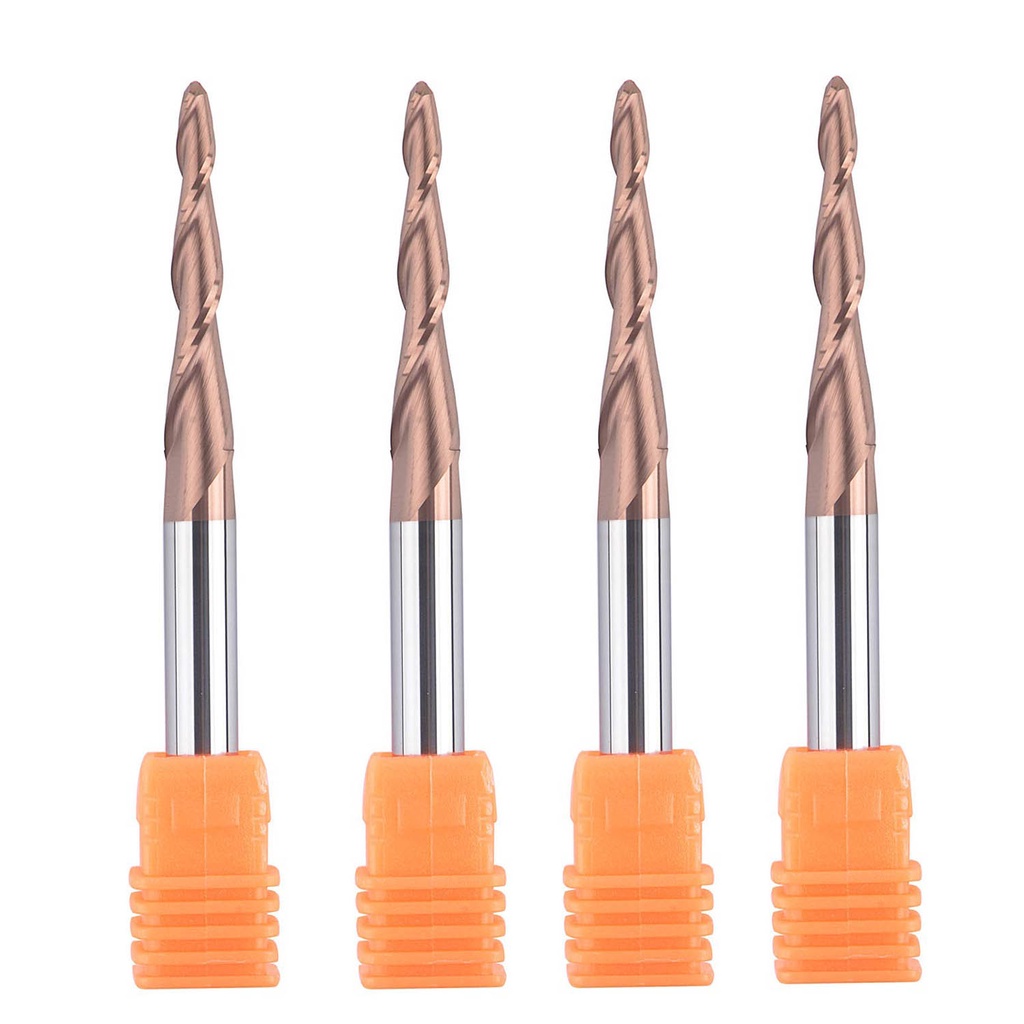 Vsharp Carbide Spiral Tapered Ball Nose End Mill 2D 3D Carving Bits 6mm ...