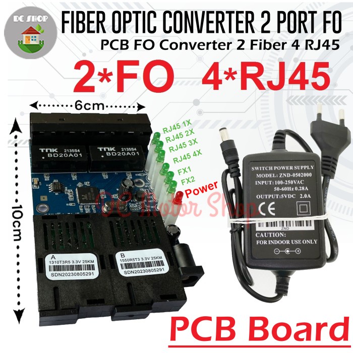Pcb Board Only Media Converter Fiber Switch 2 Port FO SC AB 4 Port LAN ...