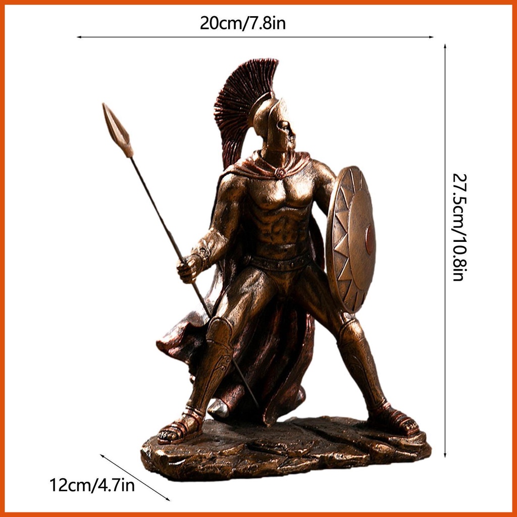 Spartans Sculpture Figurine Statue Decor For Living Room With Spear And ...