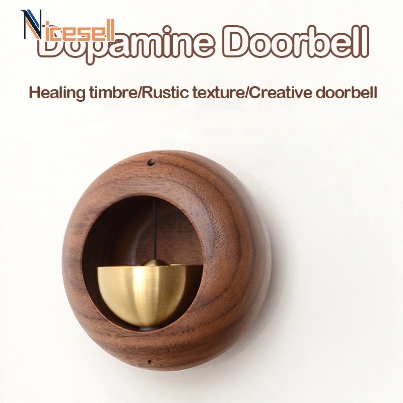 Japanese Style Wireless Doorbells Black Walnut Wood Door Bell Home ...
